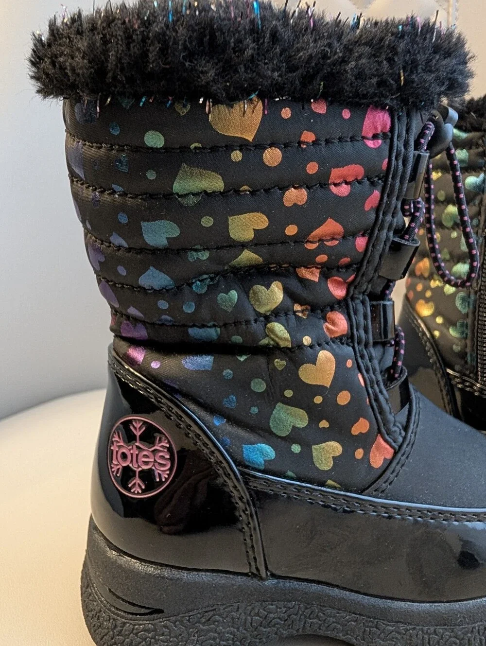 totes | Shoes | Little Girls Sz 6 Black Faux Fur Lined Winter Snow ...
